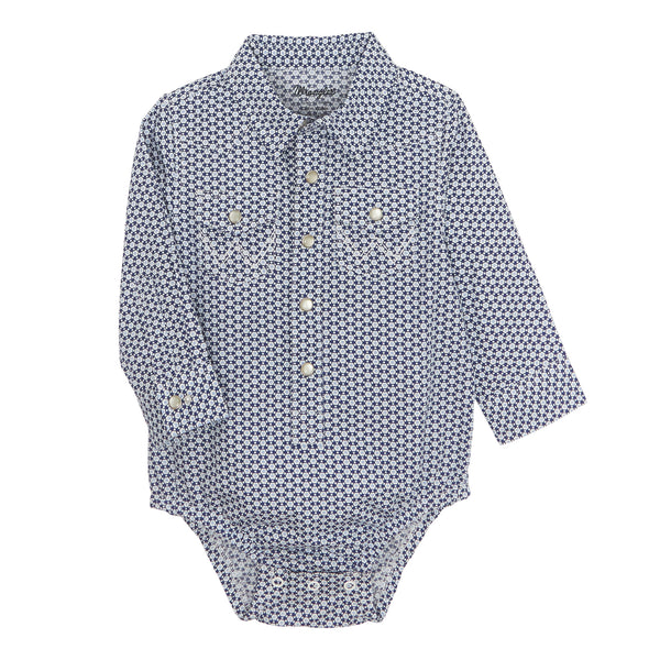 Wrangler Infant Boy's Pearl Snap Onesie