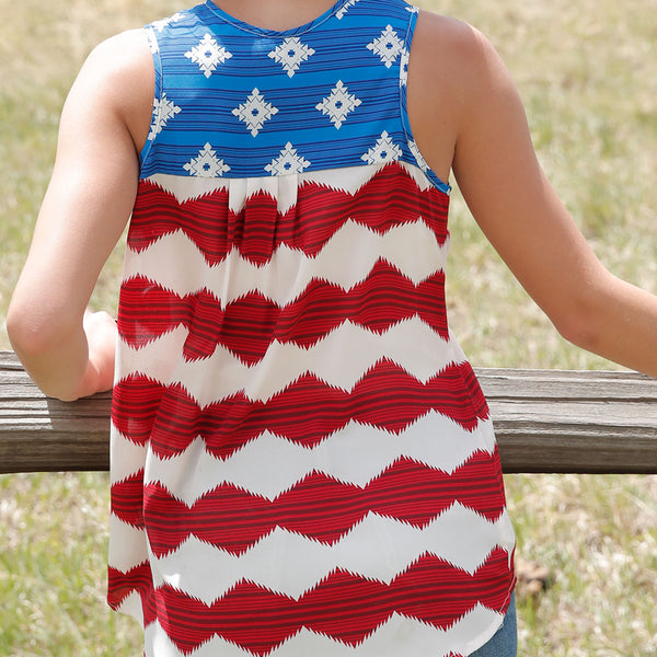 Cruel Denim Women's Red/White/Blue Tank