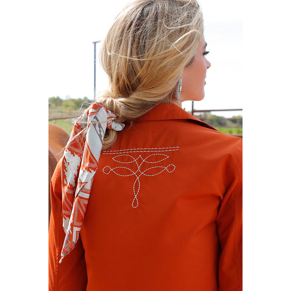 Cinch Rust Boot Stitch Pearl Snap