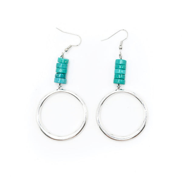West and Company Turquoise Disc Hoop Earrings