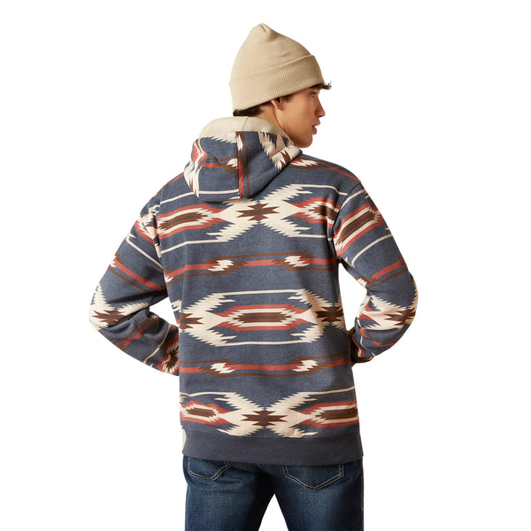 Ariat Men's Navy & Cream Aztec Hoodie
