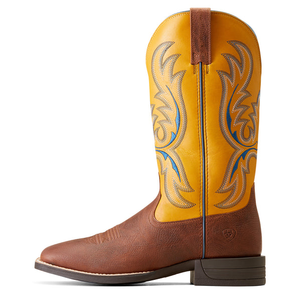 Ariat Men's Bullhead Brown & Yellow Square Toe Boots