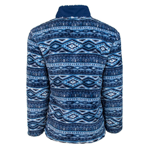 Hooey Youth Navy Blue Aztec Fleece Pullover