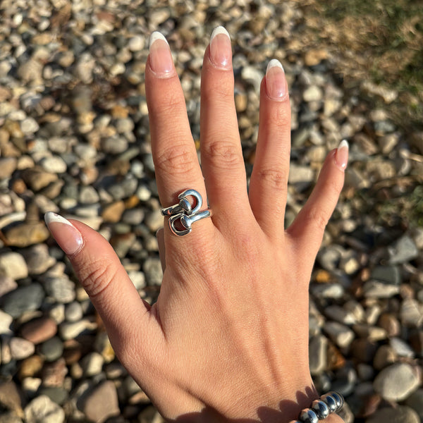 Wrap Around Silver Horse Bit Ring