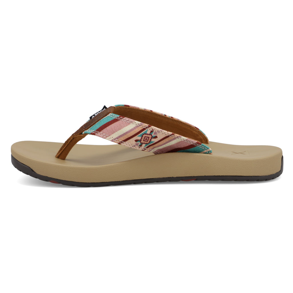 Twisted X Women's Hooey Mauve Aztec Flipflops