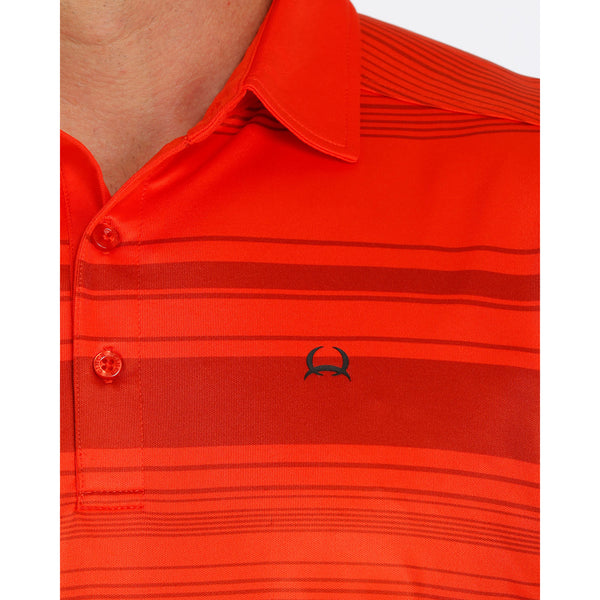 Cinch Red Stripe Polo